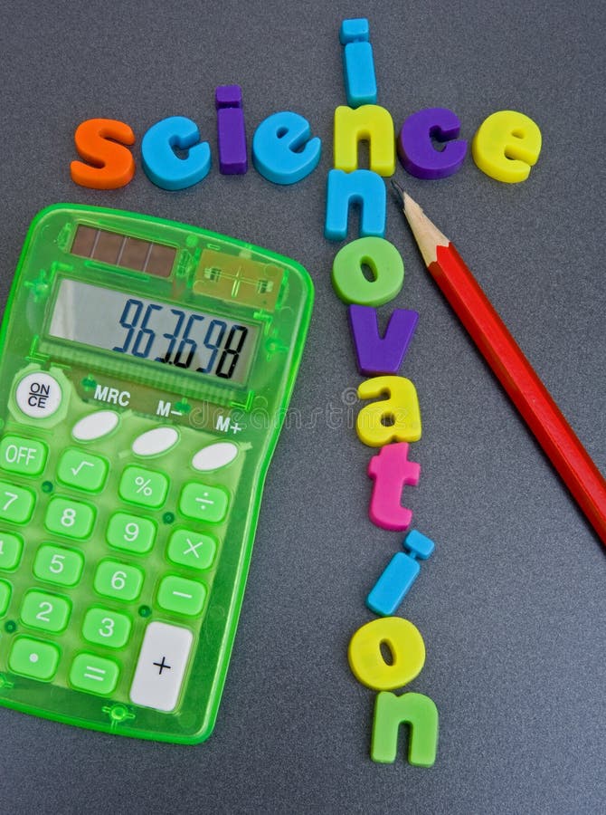 Science Leads To Innovation ! Stock Image - Image of background, orange ...