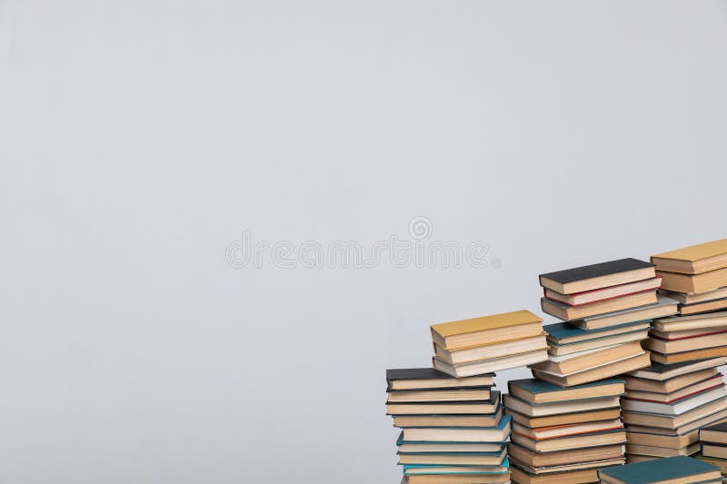 Science Learning Library Stack of Books on White Background Stock Image ...