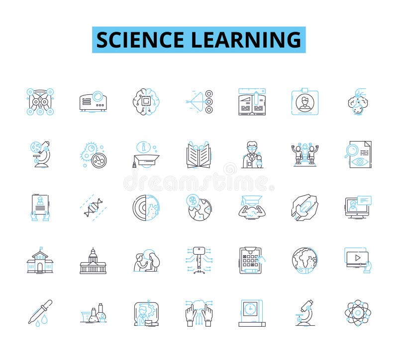 Science Learning Linear Icons Set. Inquiry, Exploration, Observation ...