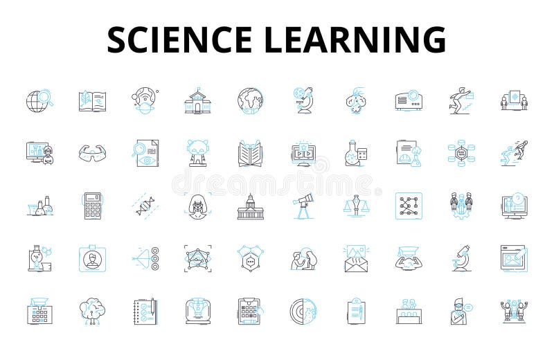 Science Learning Linear Icons Set. Inquiry, Exploration, Observation ...