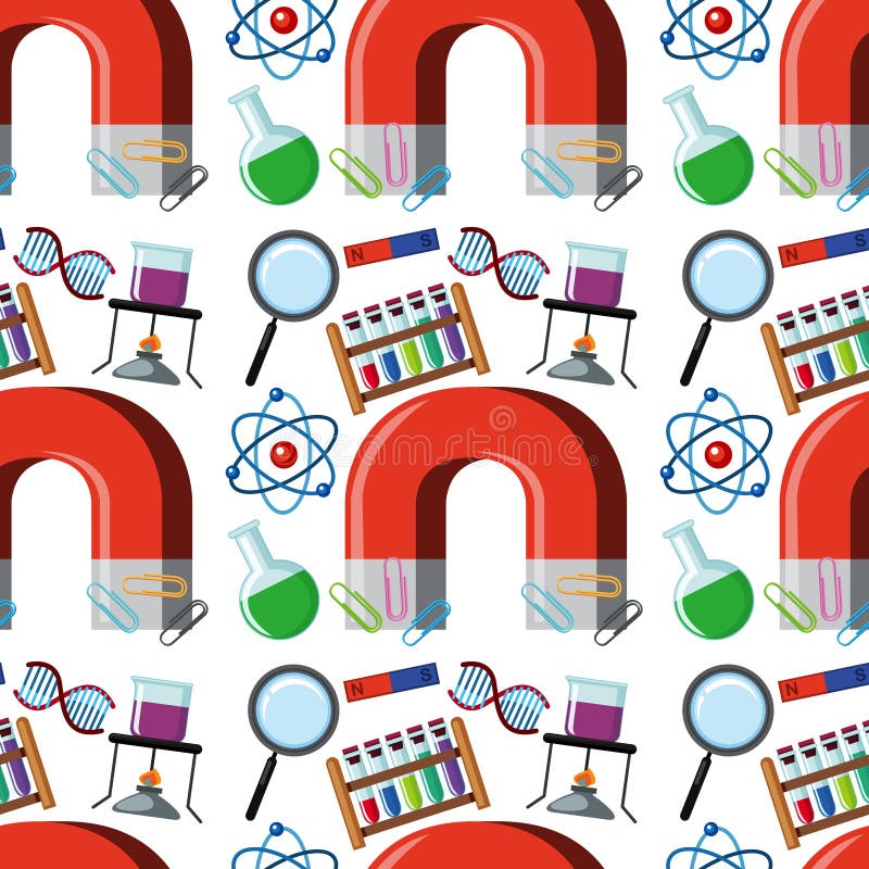 Science Learning Tools Seamless Background Stock Vector - Illustration ...