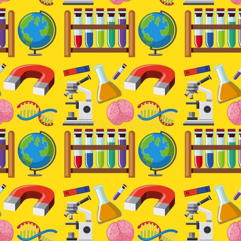 Science Learning Tools Seamless Background Stock Vector - Illustration ...