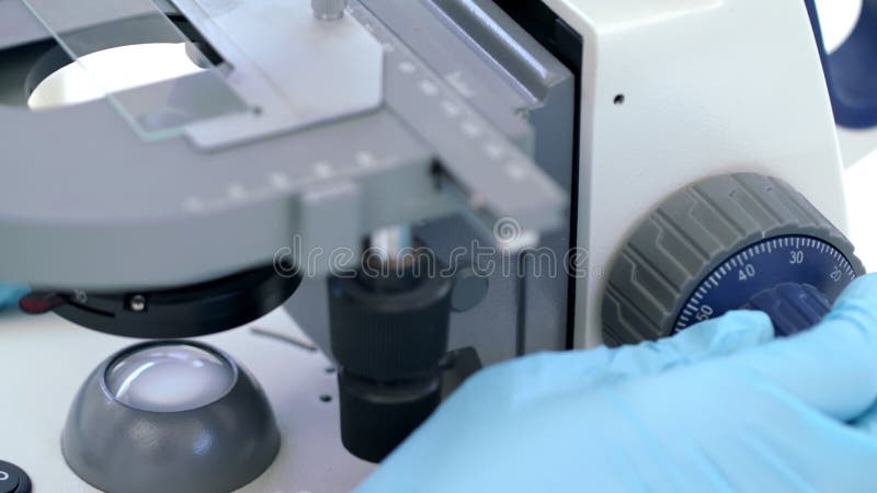 Science, Lens or Doctor Hands with Microscope in Lab for DNA Study ...
