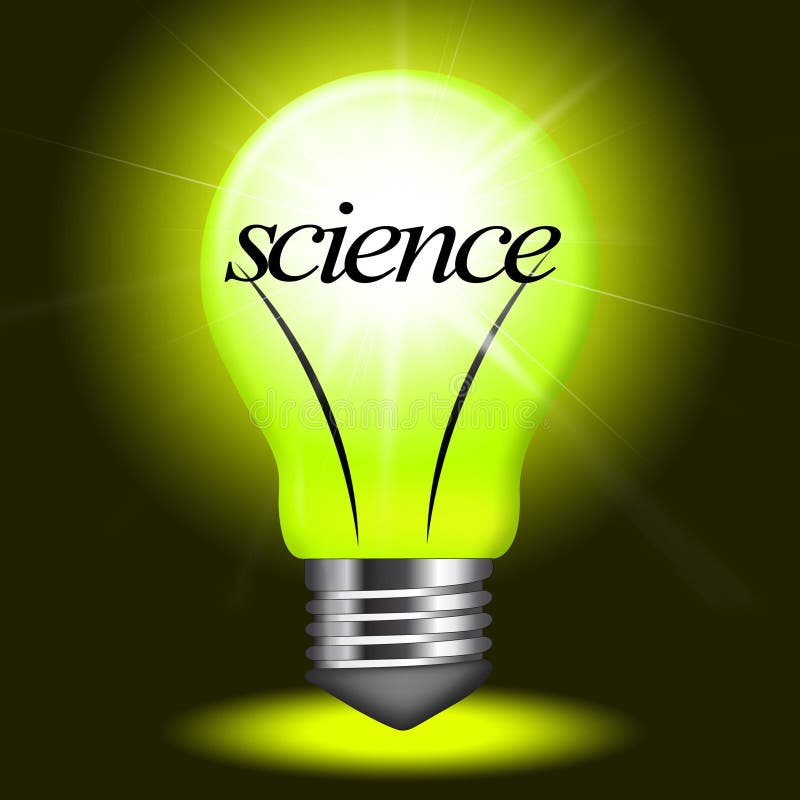 Lightbulb Science Represents Physics Bright And Biology Stock ...