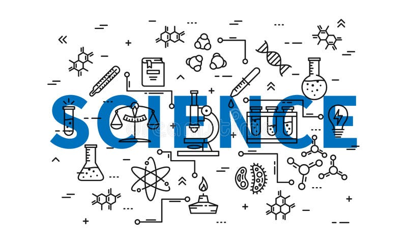 Science Line Icons. Chemical Icons. Circle Background. Minimal Linear ...