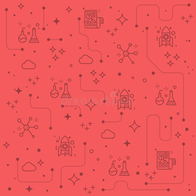 Science Line Icons. Chemical Icons. Circle Background. Minimal Linear ...