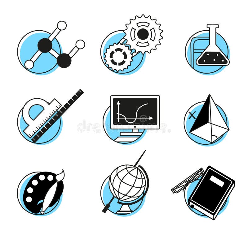 Science Icons Set School Laboratory Chemistry Stock Vector ...