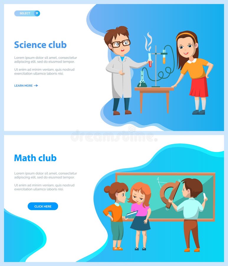 Science and Math Club at School Children Website Stock Vector ...