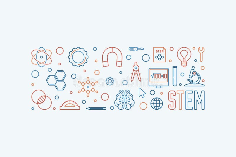 Science and Math - STEM Vector Horizontal Creative Banner Stock Vector ...