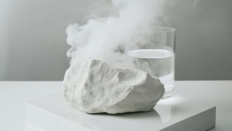 Science and Matter Depicted by a Solid, a Liquid, and a Gas, Isolated ...