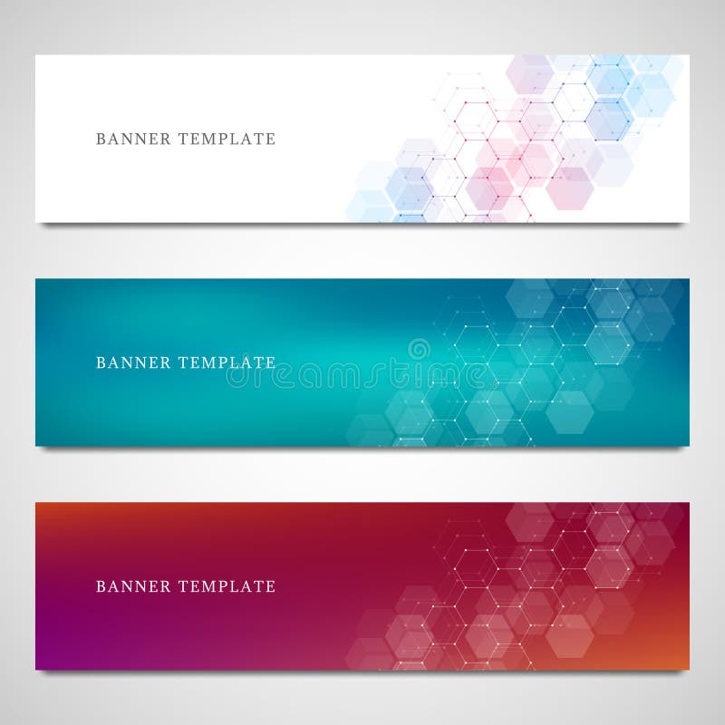 Science, Medical and Digital Technology Header or Banners. Geometric ...
