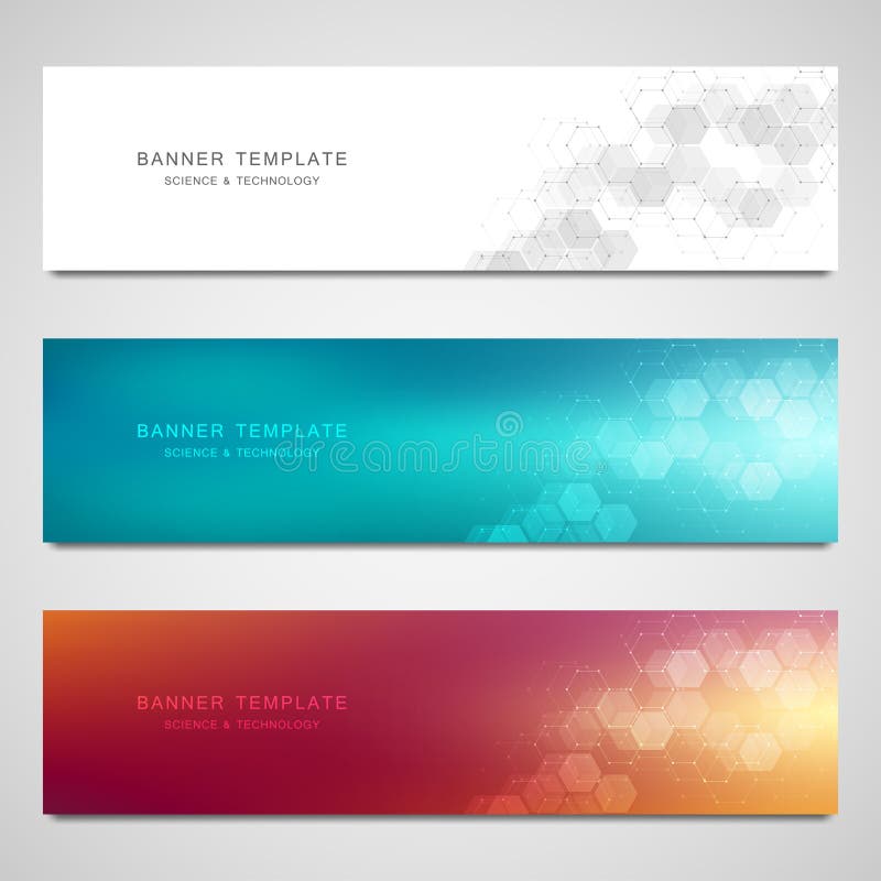 Science, Medical and Digital Technology Header or Banners. Geometric ...