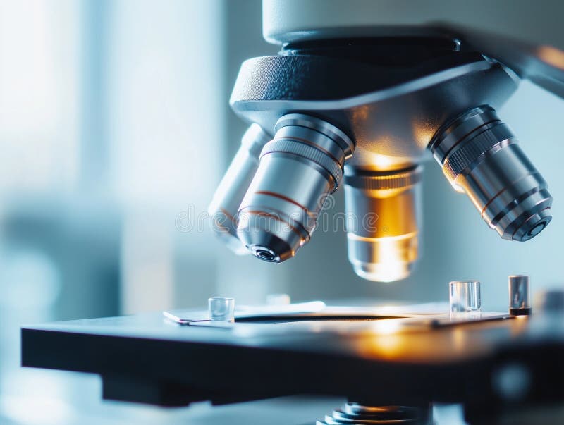 Science and Medical Treatment Research Concept Image with Microscopy ...