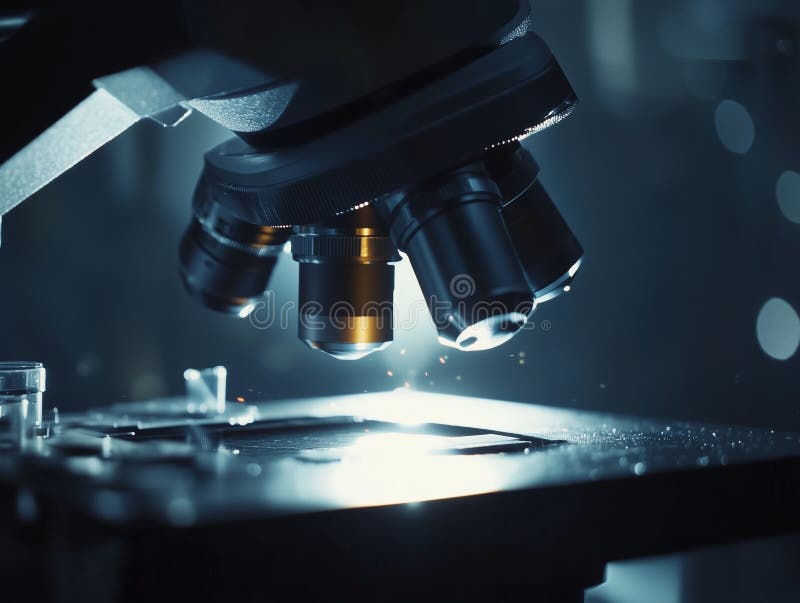 Science and Medical Treatment Research Concept Image with Microscopy ...