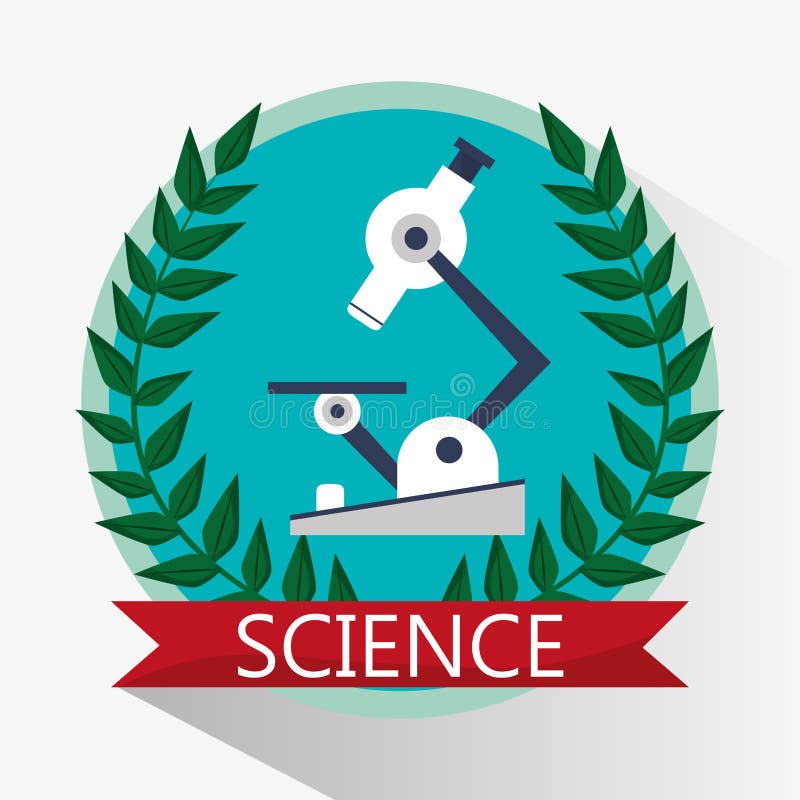 Science Microscope Biology Equipment Emblem Stock Vector - Illustration ...