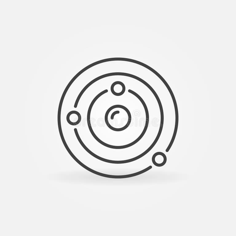 Science Model of Atom Vector Concept Circle-shape Line Icon Stock ...