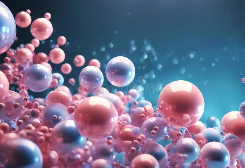 Science Modern Abstract 3d Concept Pastel Plastic Physics Bubbles ...