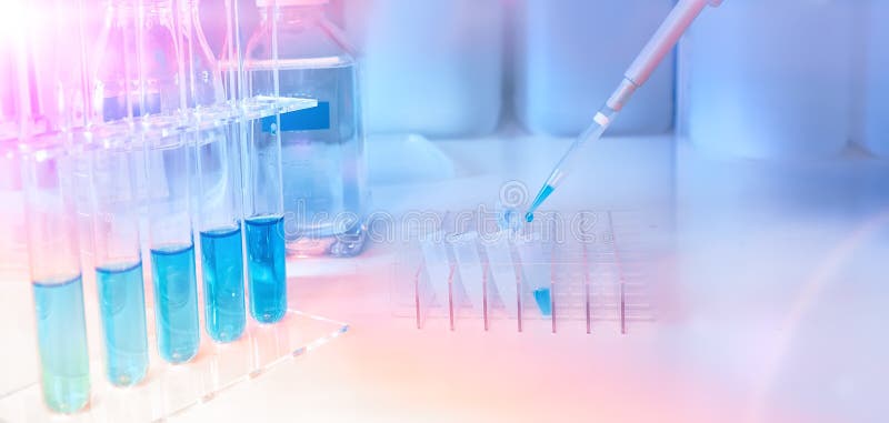 Science and Molecular Biology Background, Panoramic Image. Plastic ...