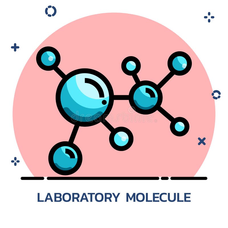 Science Molecule Model Flat Style Stock Vector - Illustration of ...