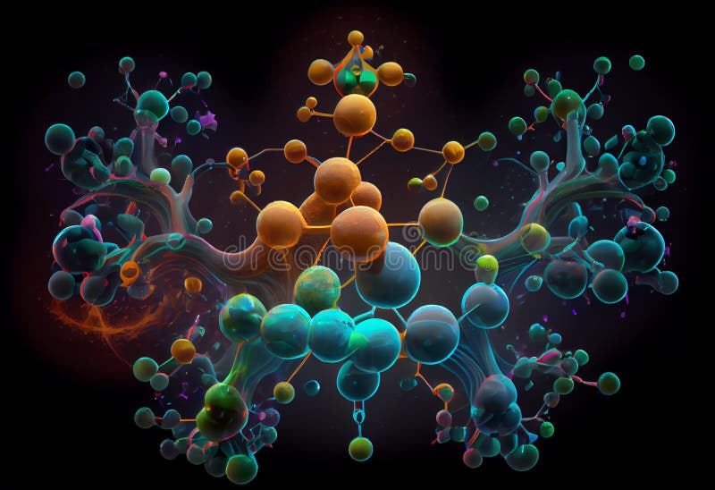 Science Molecule, Model Structure Stock Illustration - Illustration of ...