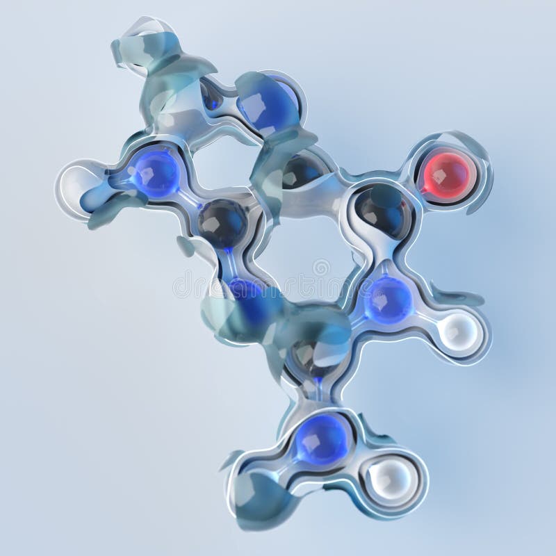 Science Molecule Nucleobase Model Structure, DNA,3D Rendering. Stock ...