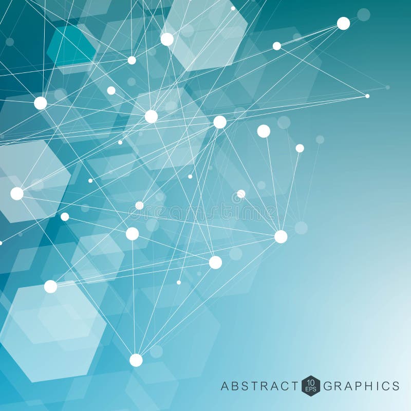 Science Network Pattern, Connecting Lines and Dots. Global Network ...