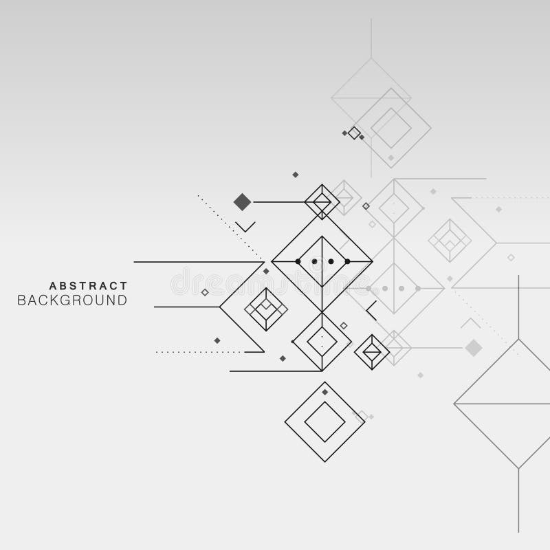 Science Network Pattern Connecting Lines And Dots On Simple Background Stock Illustration