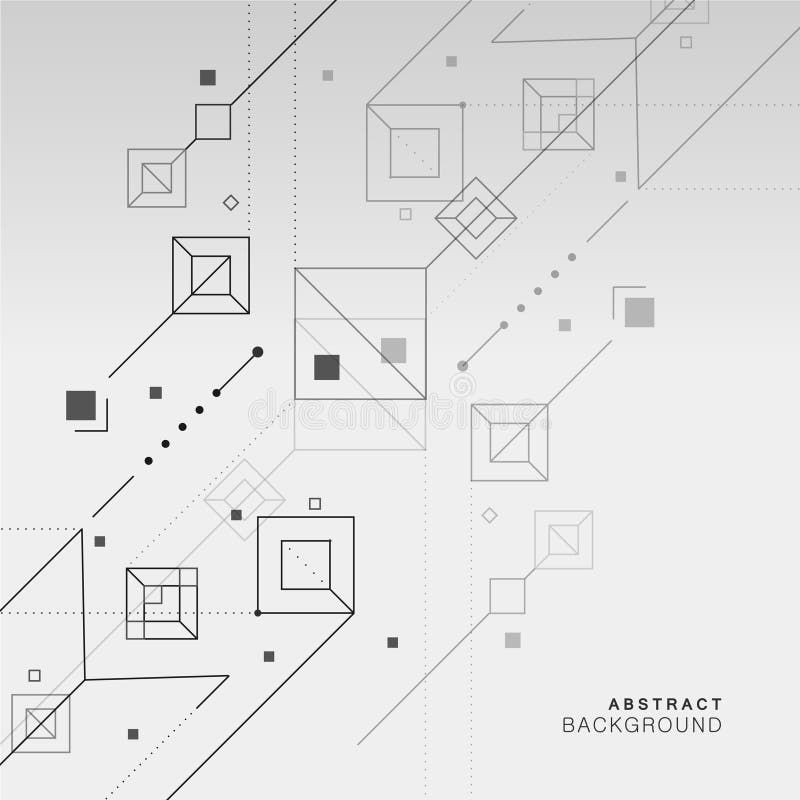Science Network Pattern Connecting Lines And Dots On Simple Background Stock Vector