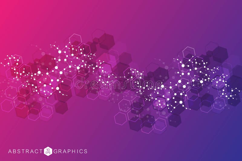 Science Network Pattern, Connecting Lines and Dots. Technology Hexagons ...