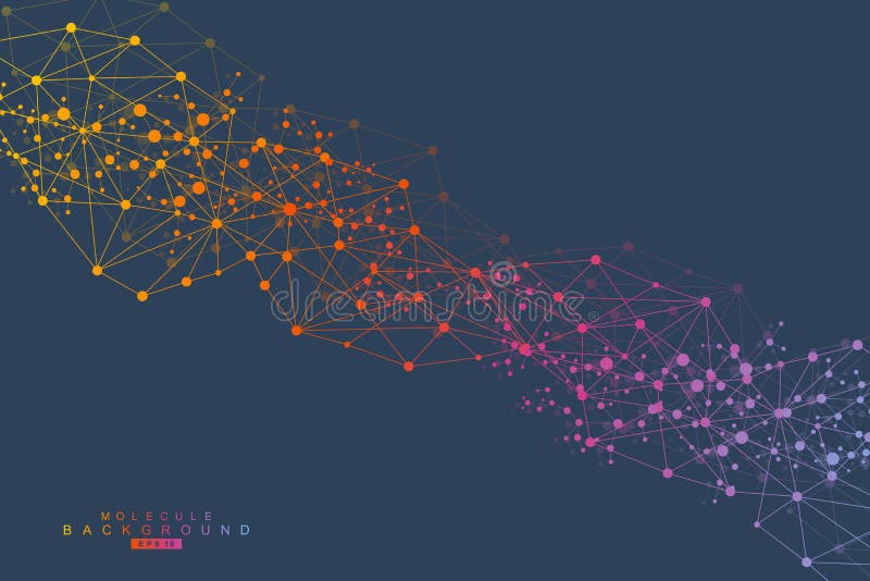Science Network Pattern, Connecting Lines and Dots. Technology Hexagons ...