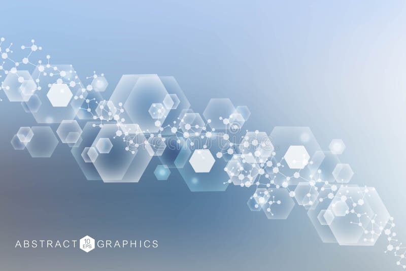 Science Network Pattern, Connecting Lines and Dots. Technology Hexagons ...