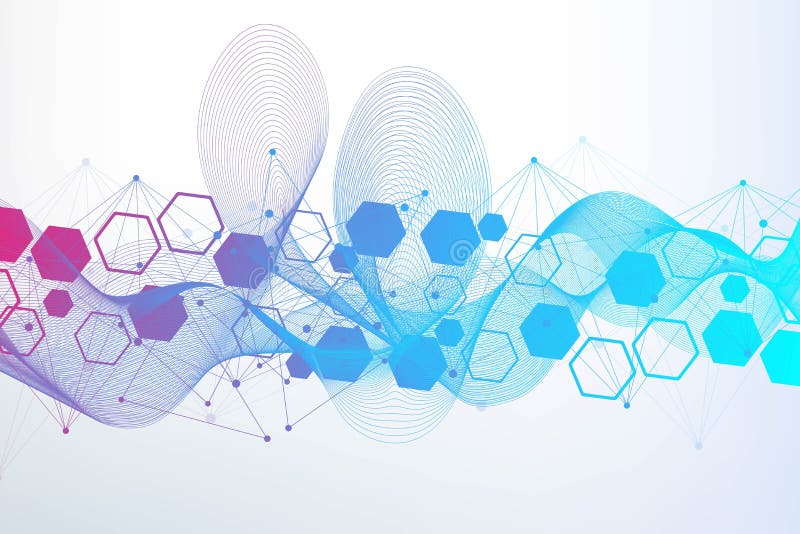 Science Network Pattern, Connecting Lines and Dots. Technology Hexagons ...