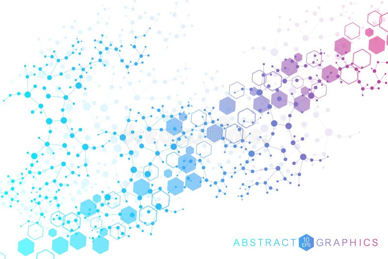 Science Network Pattern, Connecting Lines and Dots. Technology Hexagons ...
