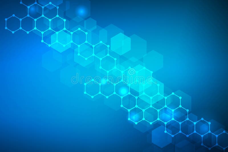 Science Network Pattern, Connecting Lines and Dots. Technology Hexagons ...