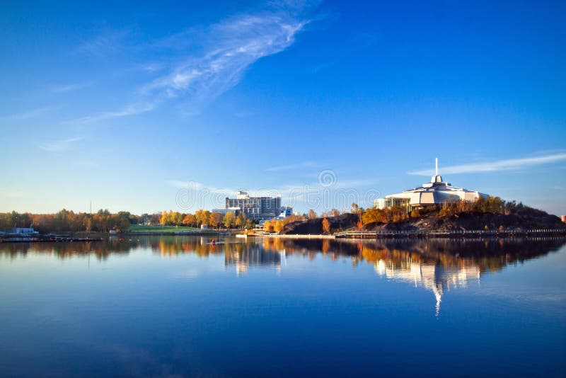 Science North stock photo. Image of water, autumn, museum - 34129216