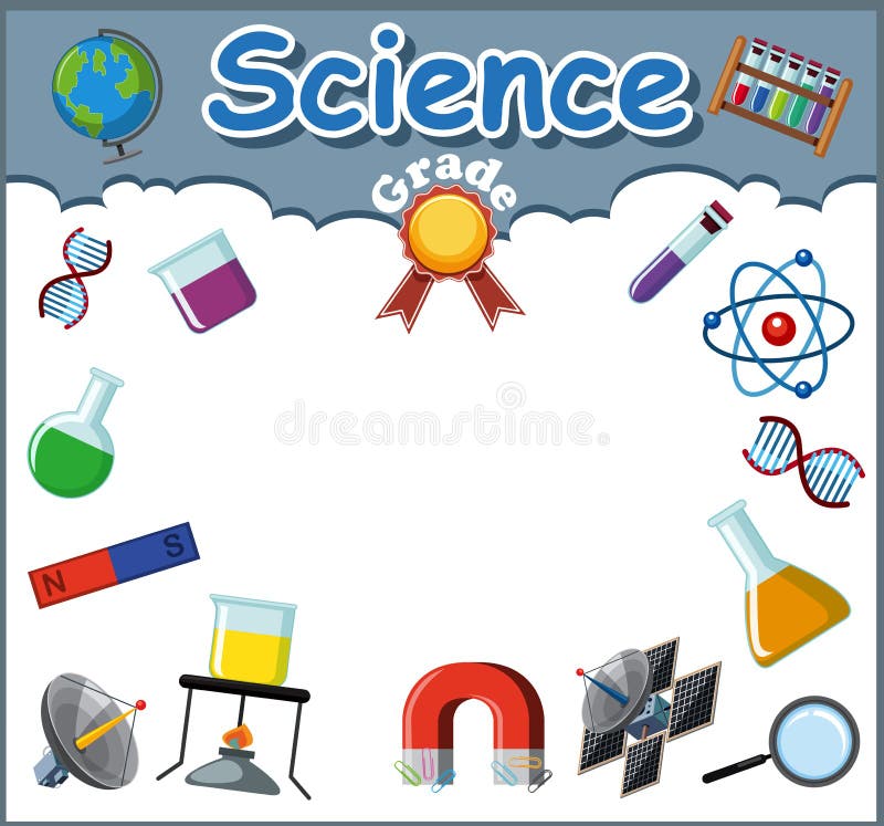 Certificate with Science Objects in Background Stock Vector ...
