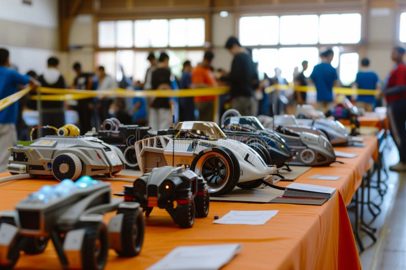 Science Olympiad Teams Displaying Their Robotics Projects Stock Image ...