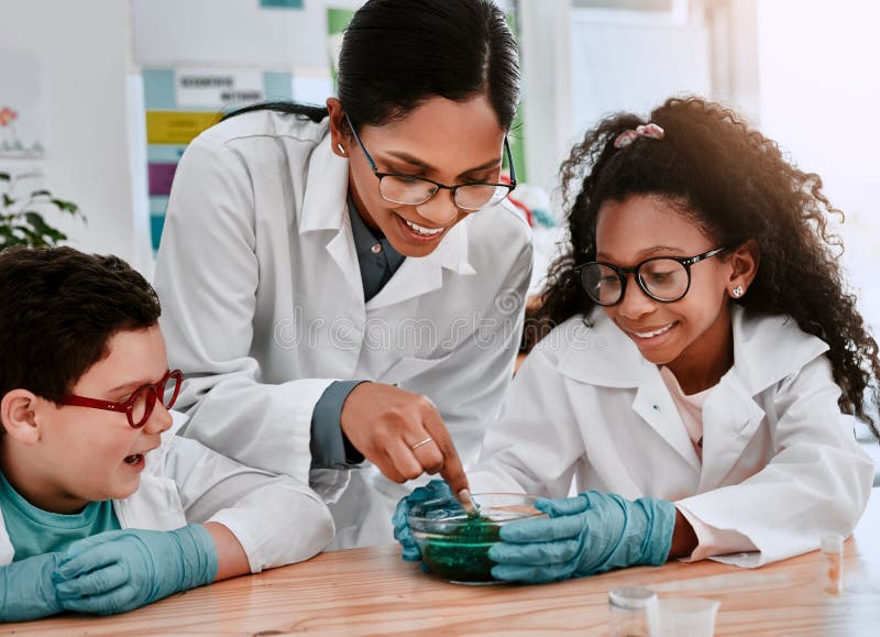Science is Our Type of Magic. Two Adorable Young School Pupils ...