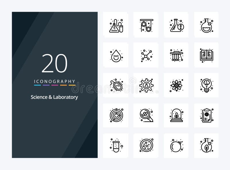 20 Science Outline Icon for Presentation Stock Vector - Illustration of ...
