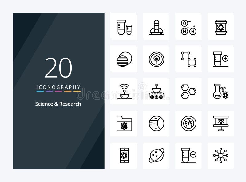 20 Science Outline Icon for Presentation Stock Vector - Illustration of ...