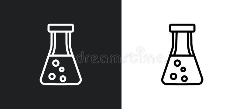 Science Outline Icon in White and Black Colors. Science Flat Vector ...