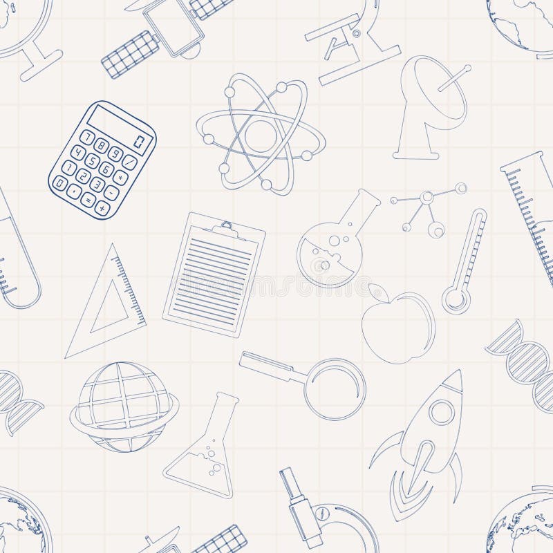 Science Pattern with Signs and Symbols. Stock Illustration ...