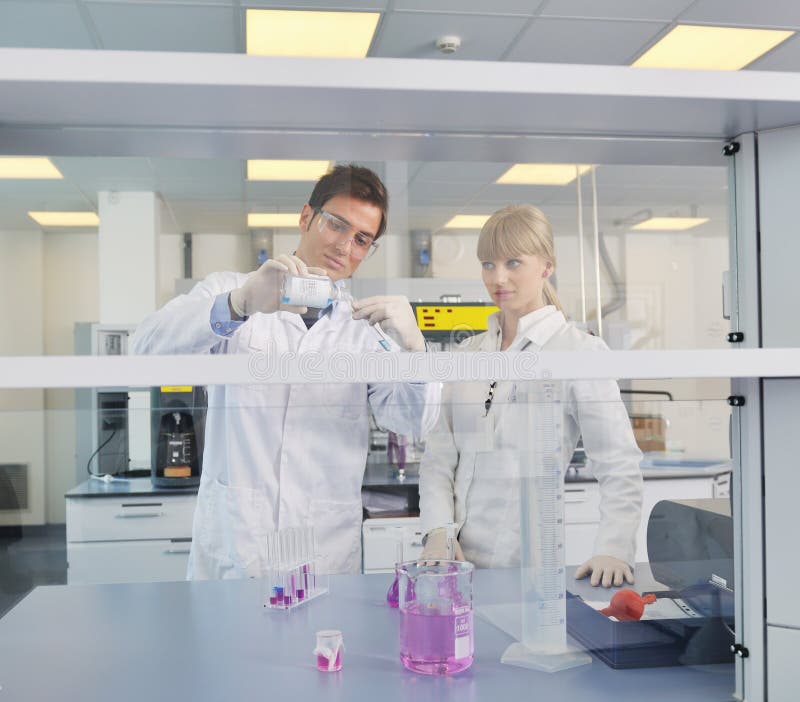 Science People in Bright Lab Stock Image - Image of pharmacy, coat ...