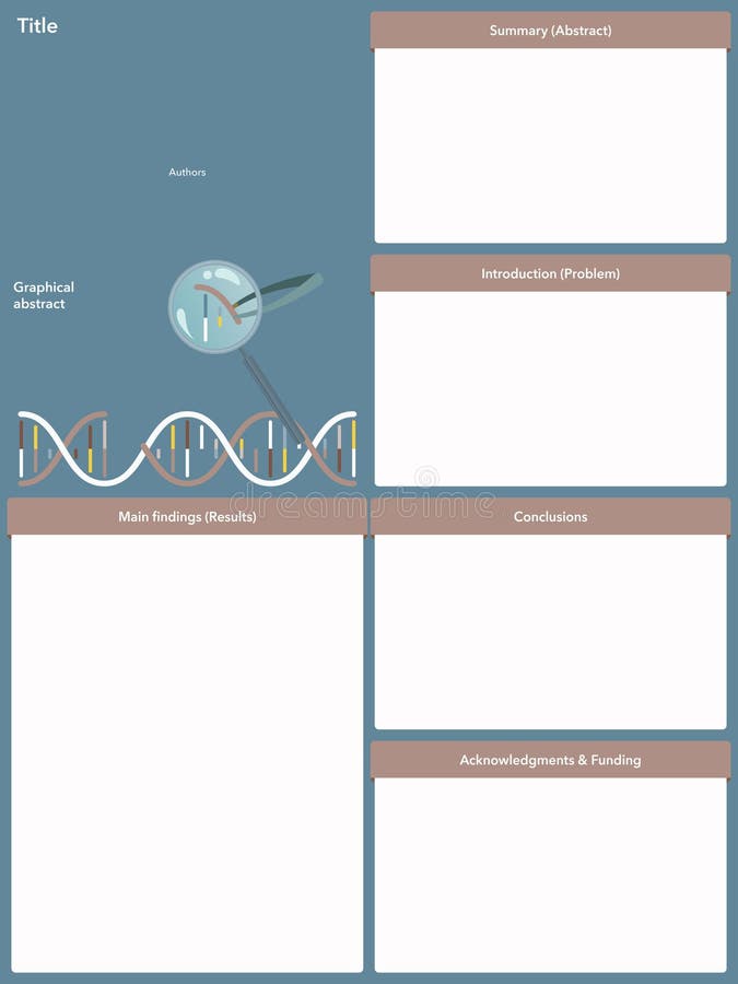 Scientific Research Poster Template Vector Illustration with Gene ...