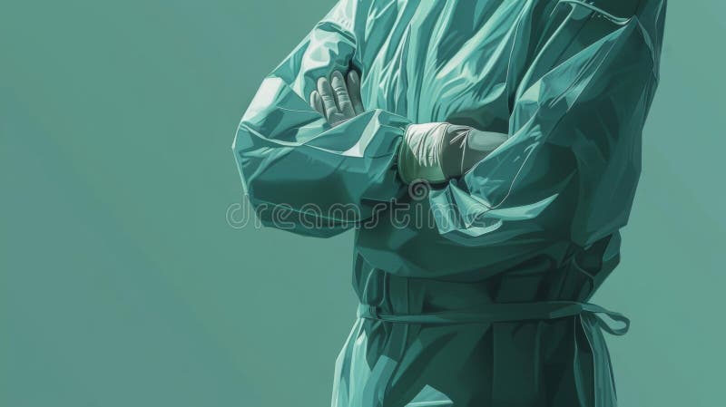 Science Professional Displaying Confidence in Green Lab Coat Stock ...