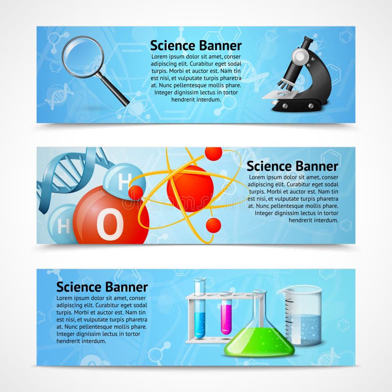Science realistic banners stock vector. Illustration of molecular ...