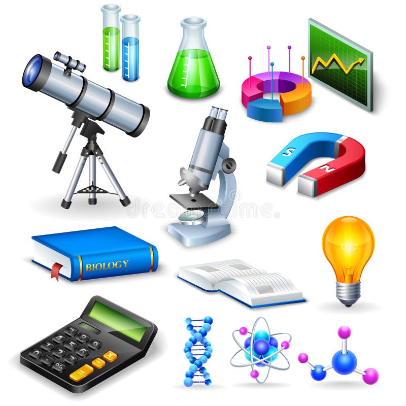 Science Realistic Icons Set Stock Vector - Illustration of education ...