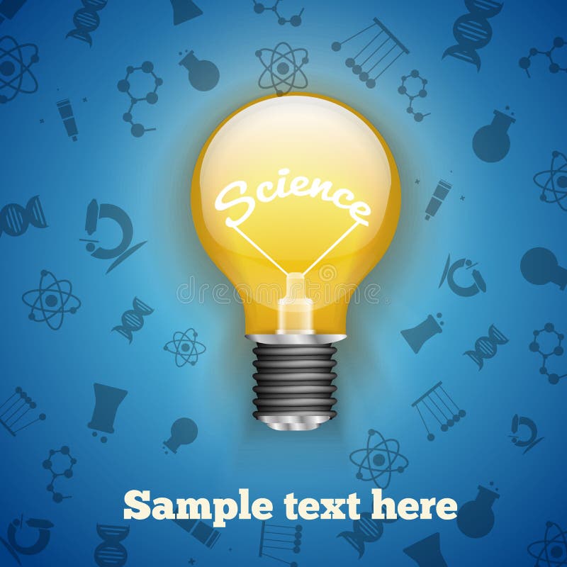 Science Realistic Lamp with Icons Technology Background Stock Vector ...