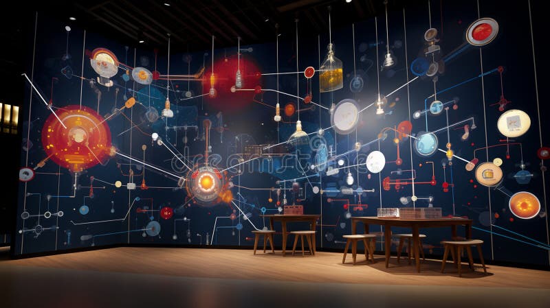 Science and Research Abstract Line Background, Generative AI Stock ...