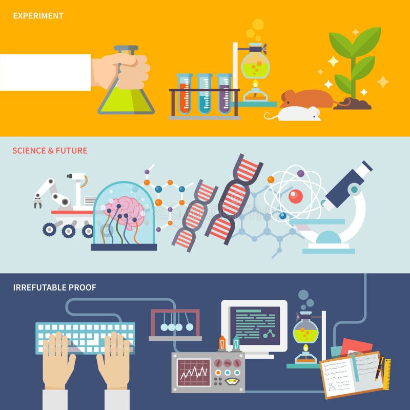 Science Banner Set stock vector. Illustration of background - 63440711